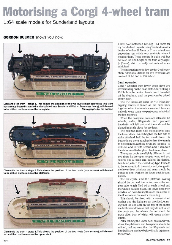 Motorise a Corgi Tram Article 2